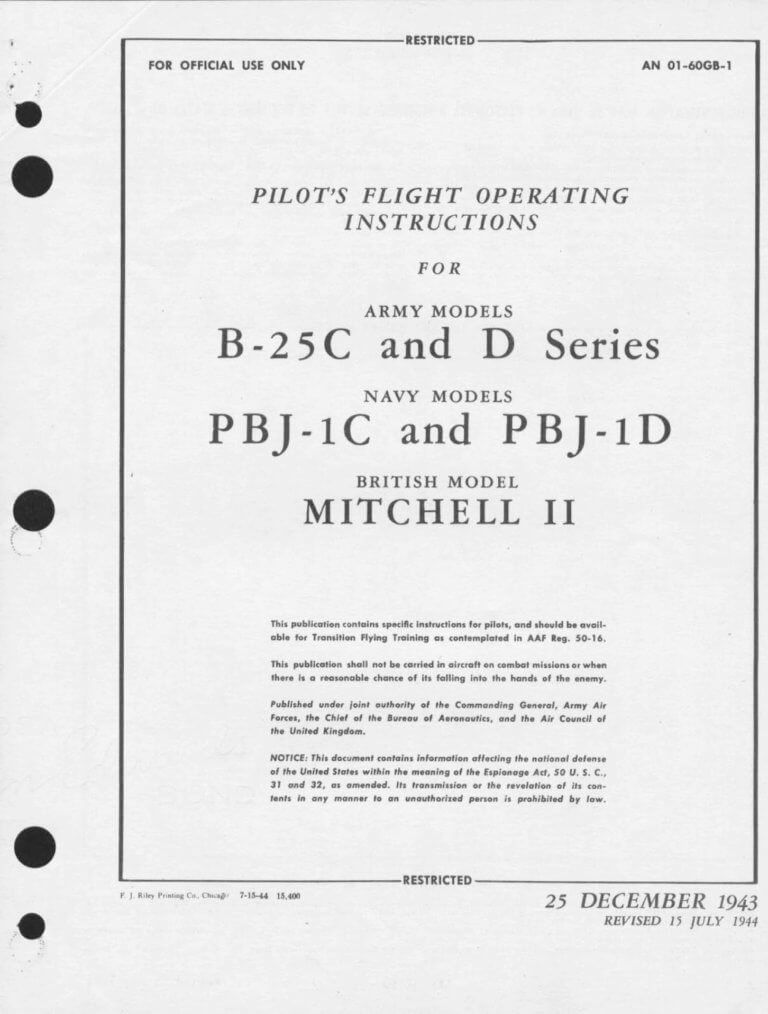 NORTH AMERICAN B-25 MITCHELL - Flight Manuals