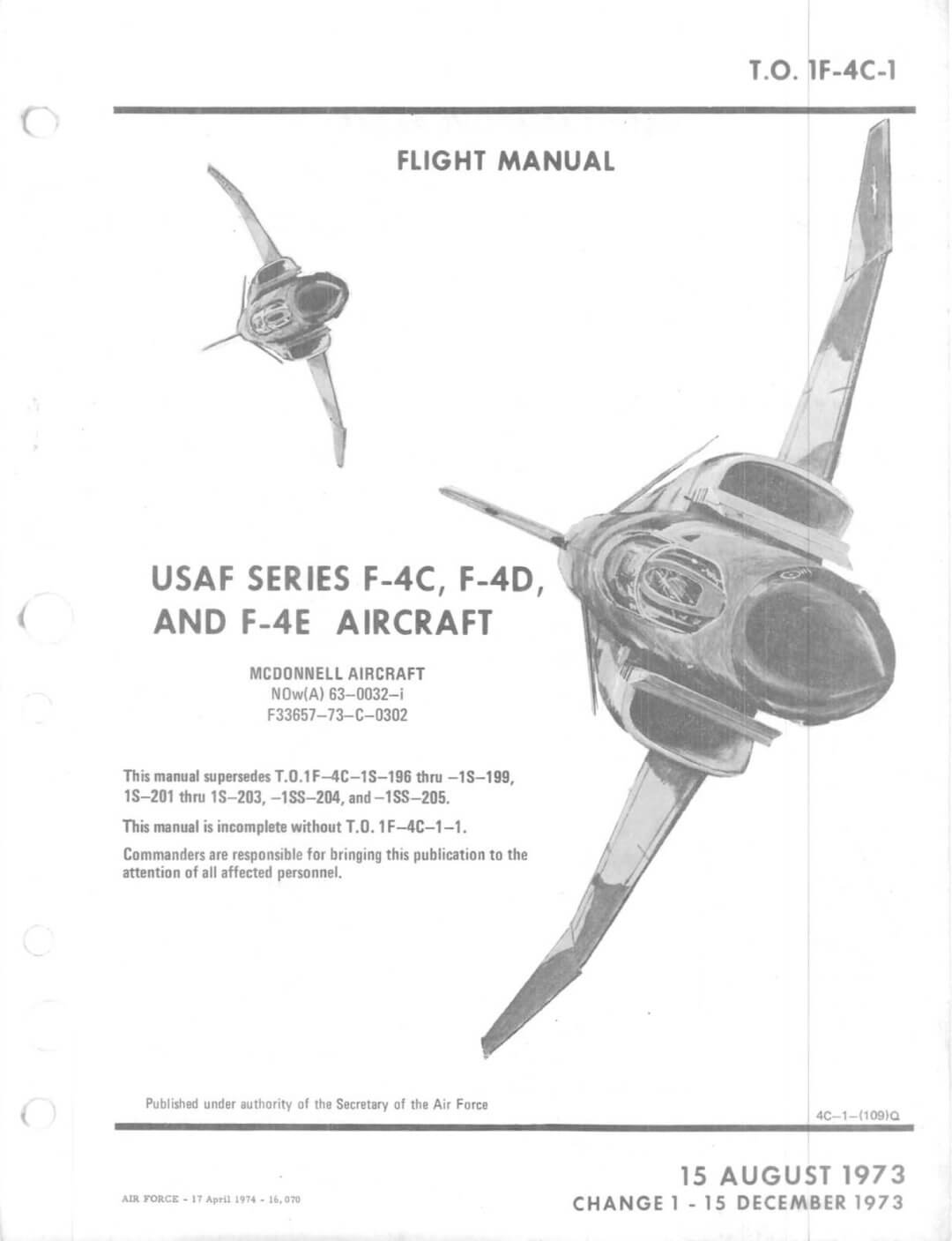 McDONNELL-DOUGLAS F-4 PHANTOM II - Flight Manuals