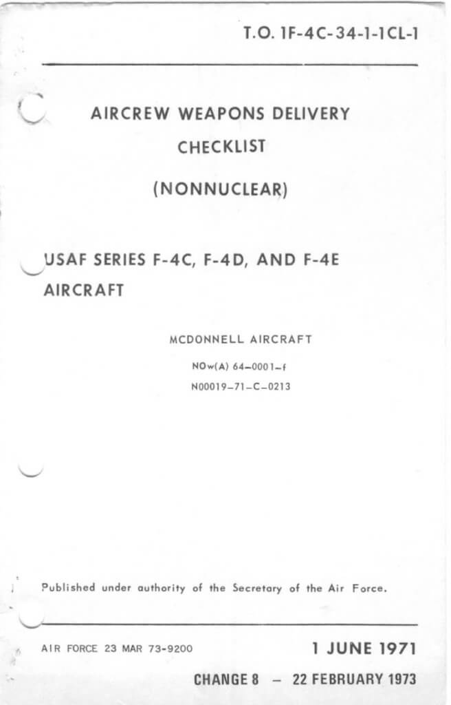 McDONNELL-DOUGLAS F-4 PHANTOM II - Flight Manuals
