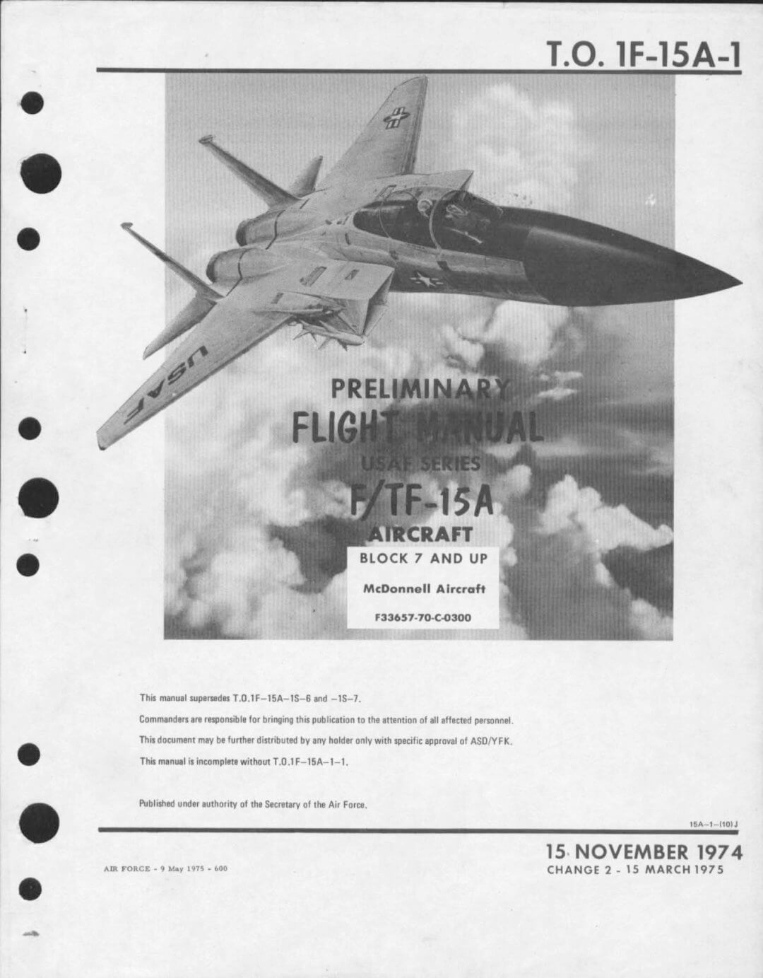 McDONNELL-DOUGLAS F-15 EAGLE - Flight Manuals