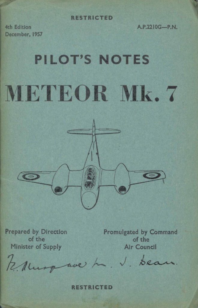 GLOSTER METEOR - Flight Manuals
