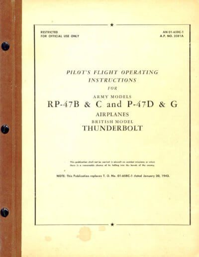 REPUBLIC P-47 THUNDERBOLT - Flight Manuals