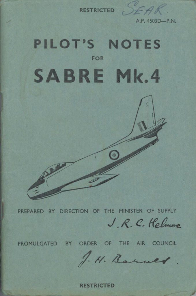 NORTH AMERICAN F-86 SABRE - Flight Manuals