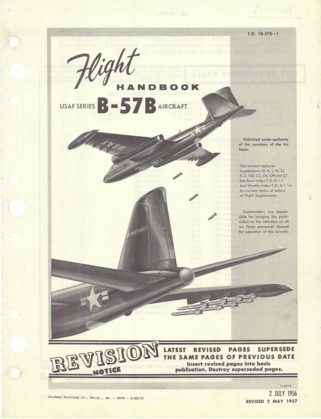 MARTIN B-57 CANBERRA - Flight Manuals