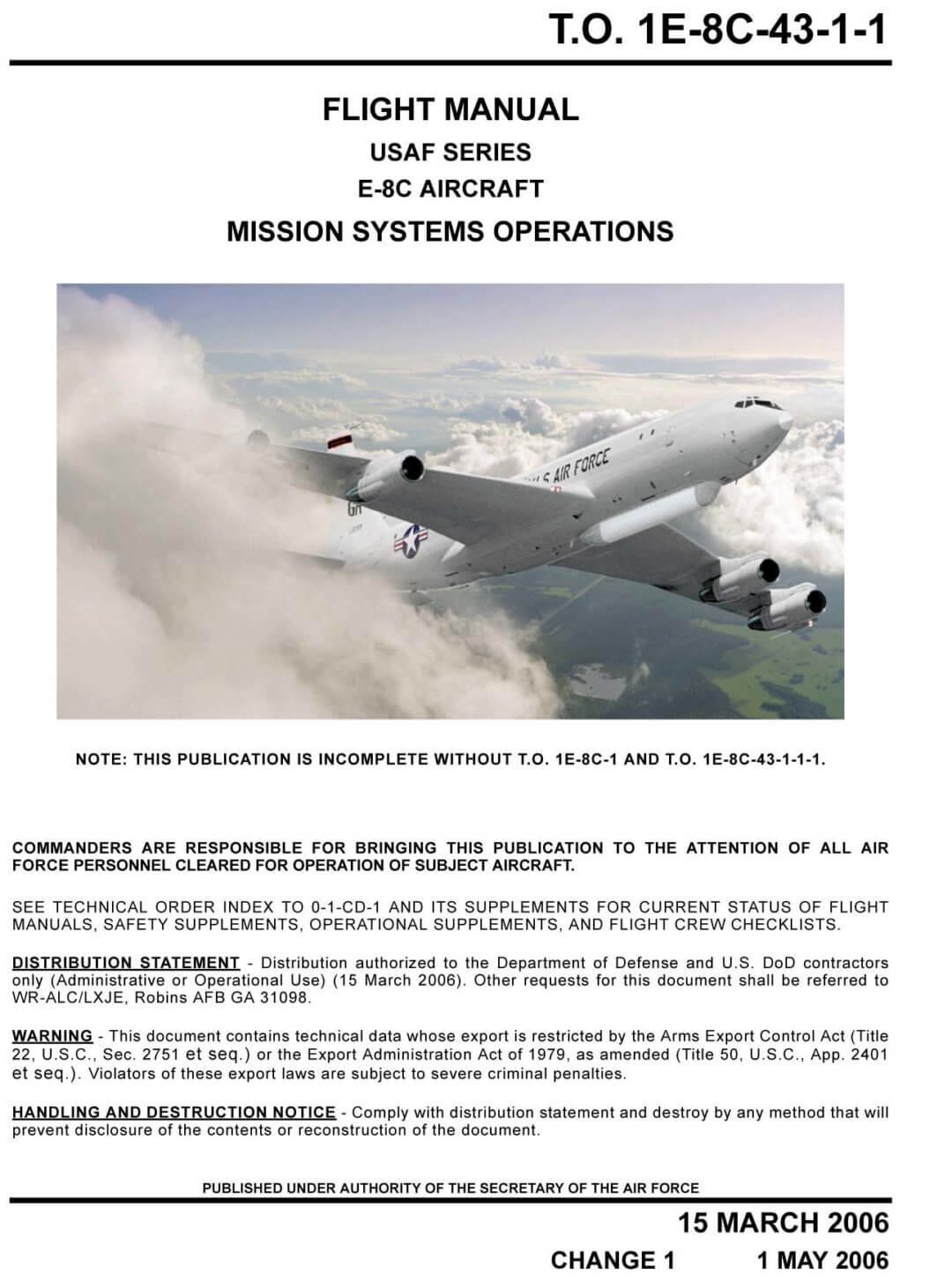 BOEING E-8 JOINT STARS - Flight Manuals