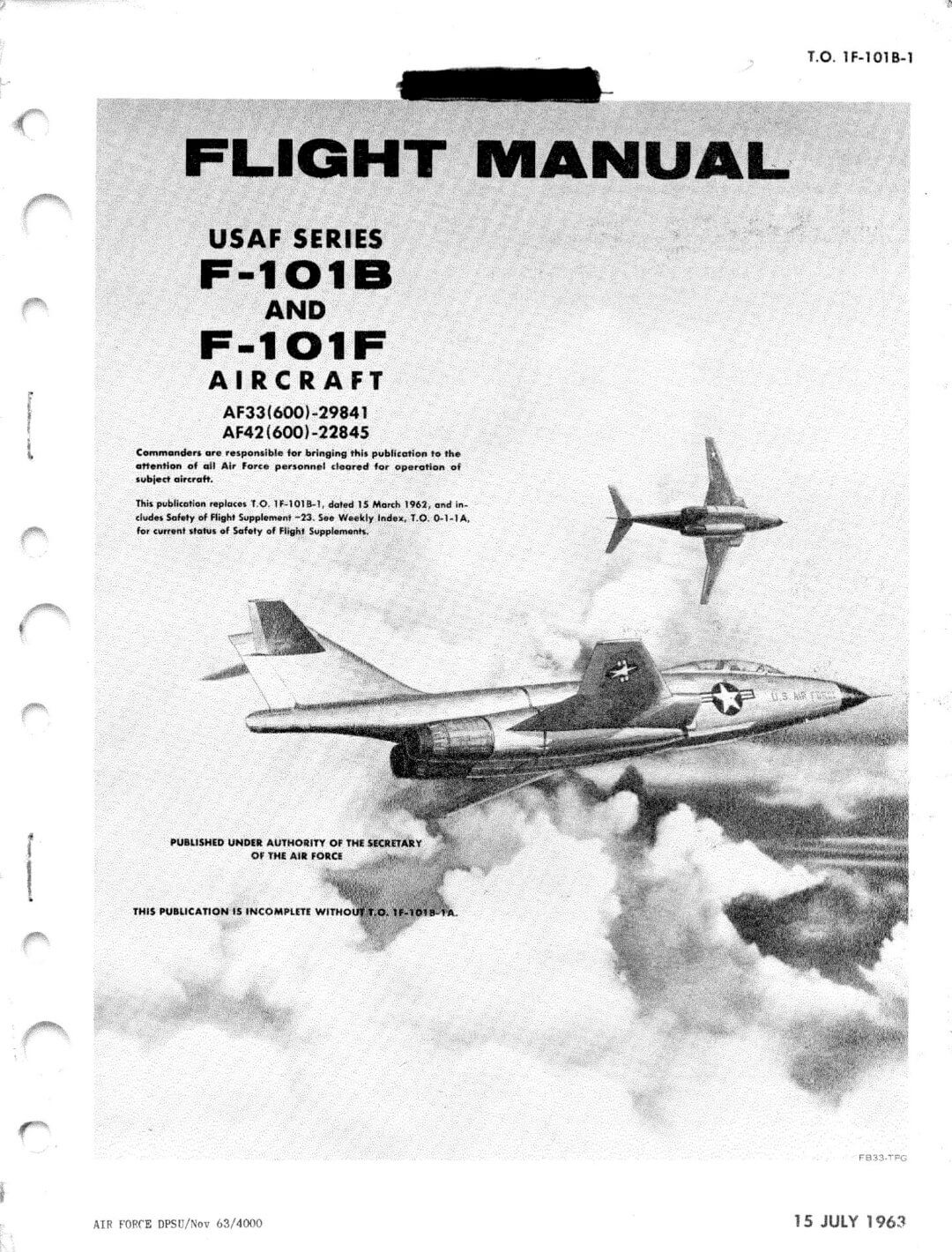 McDONNELL F-101 VOODOO - Flight Manuals