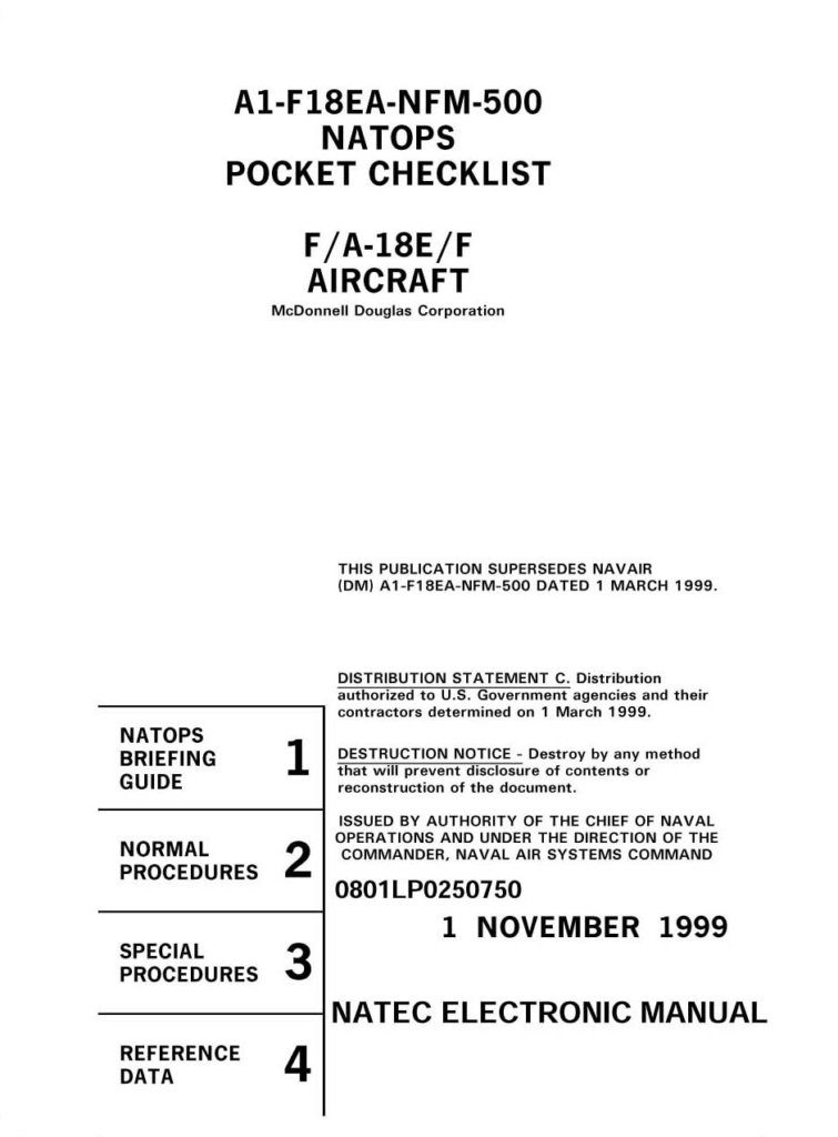 BOEING F-18E/F SUPER HORNET - Flight Manuals