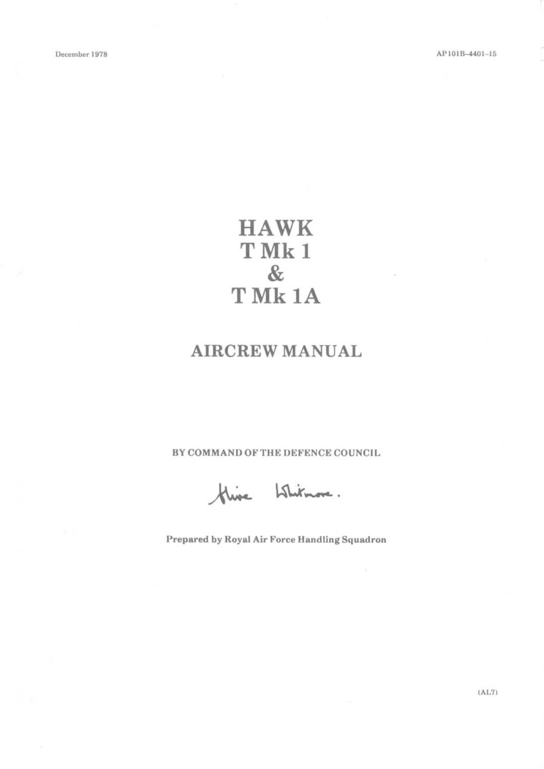 BRITISH AEROSPACE HAWK - Flight Manuals