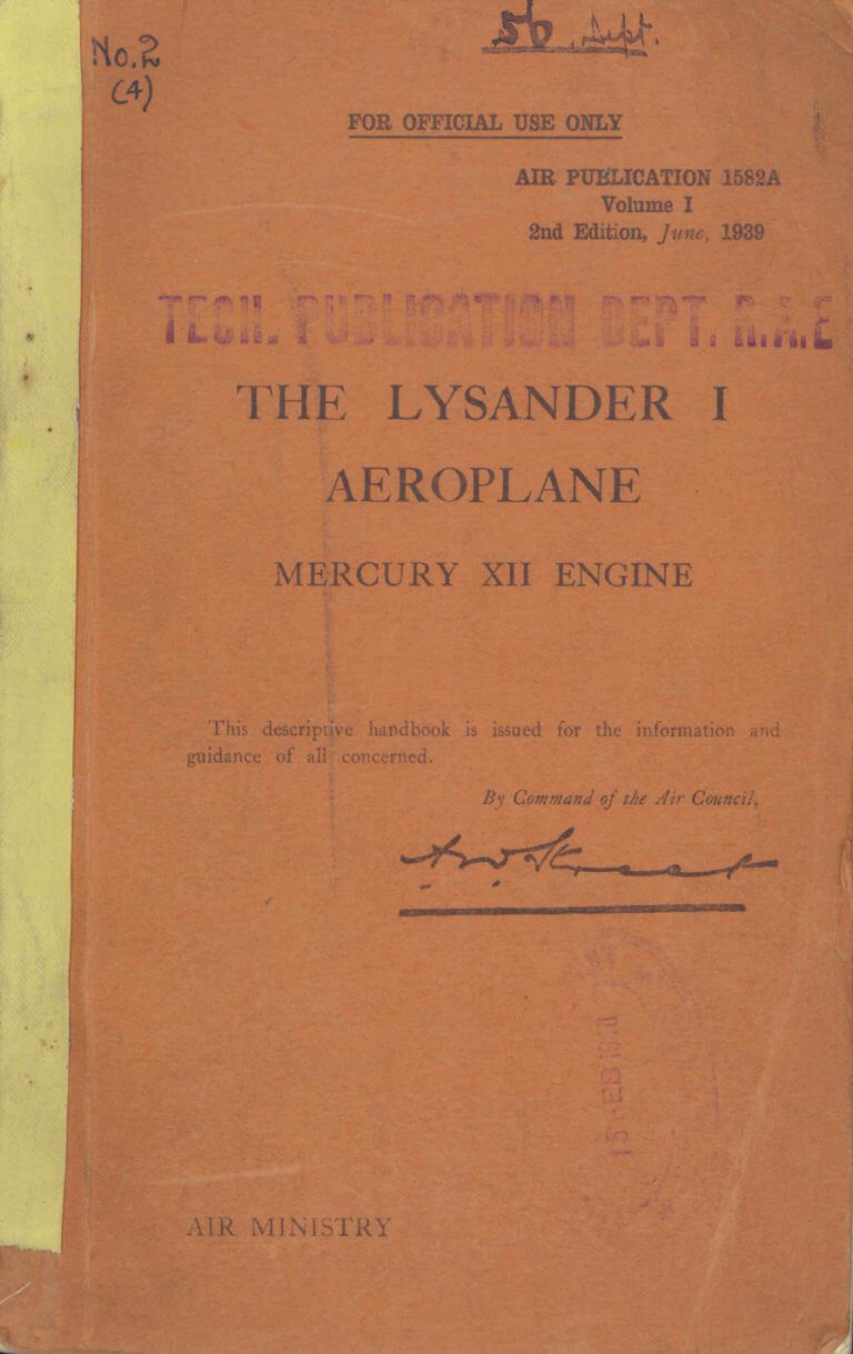 WESTLAND LYSANDER - Flight Manuals