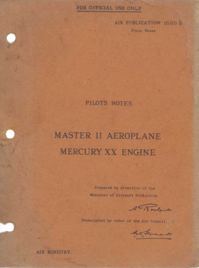 MILES M.9A MASTER I, M.19 MASTER II, M.27 MASTER III - Flight Manuals