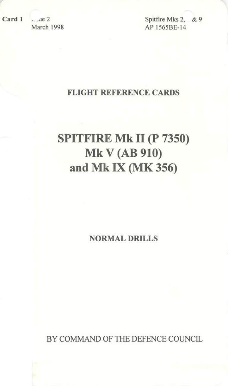 SUPERMARINE SPITFIRE - Flight Manuals
