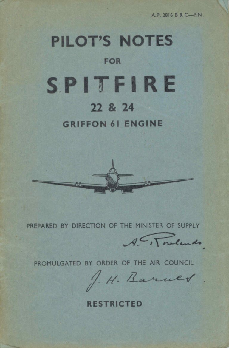 SUPERMARINE SPITFIRE - Flight Manuals