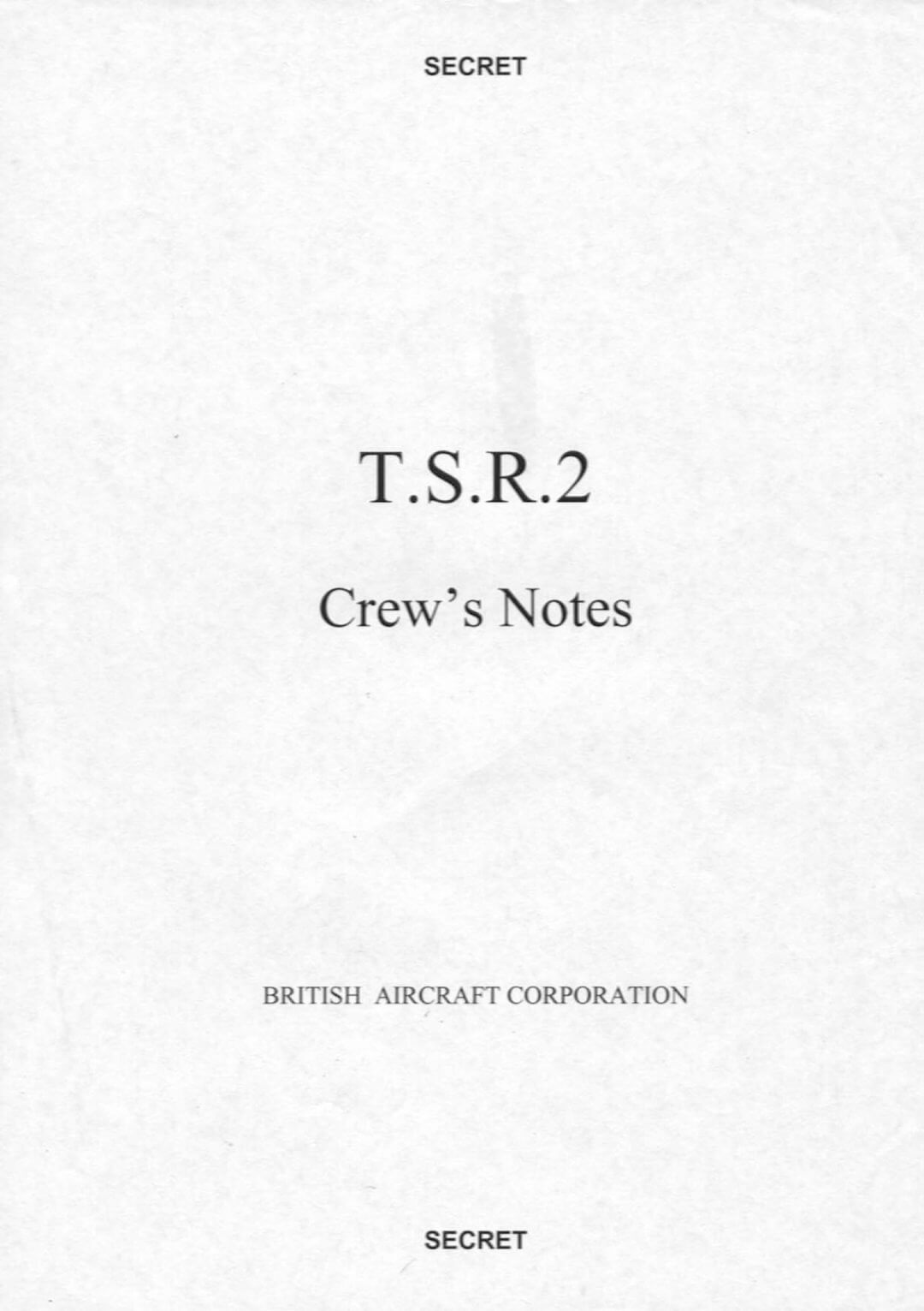 BAC TSR2 - Flight Manuals