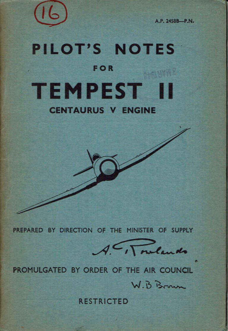 HAWKER TEMPEST - Flight Manuals