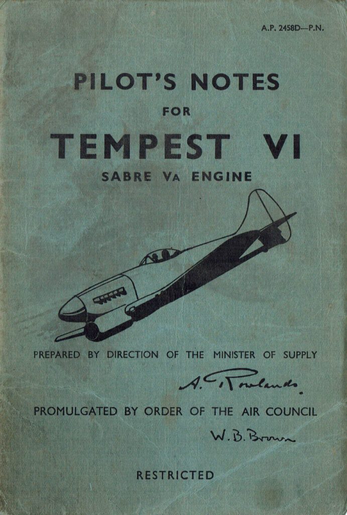 HAWKER TEMPEST - Flight Manuals