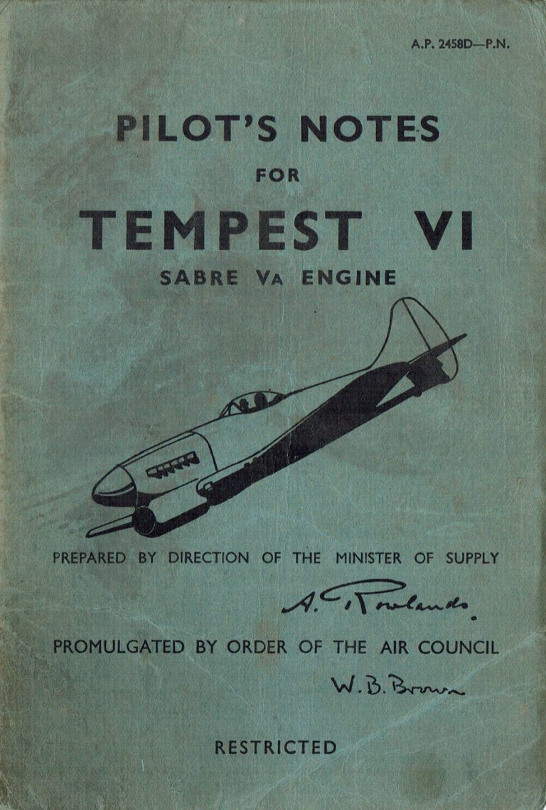 HAWKER TEMPEST - Flight Manuals