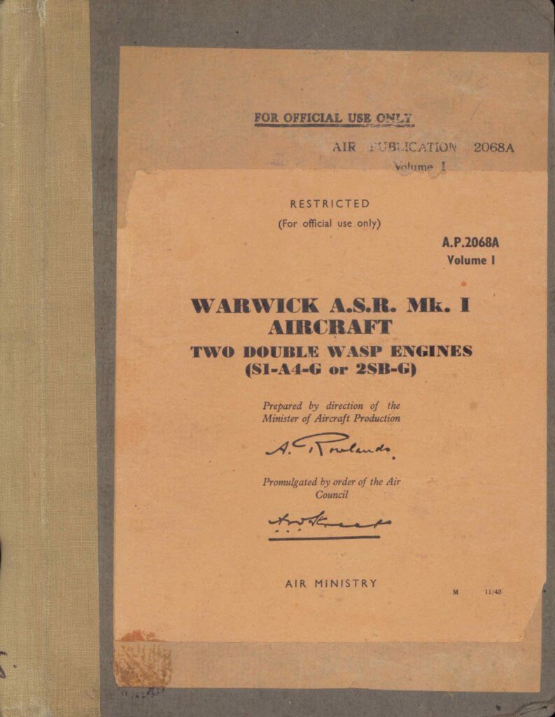 VICKERS WARWICK - Flight Manuals