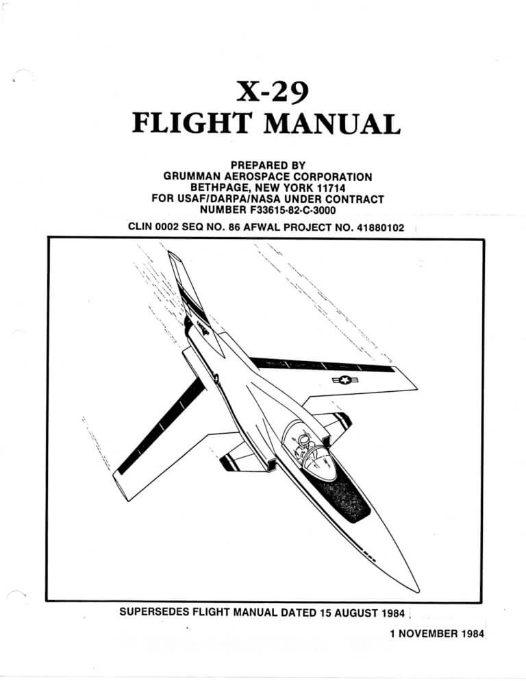 GRUMMAN X-29 - Flight Manuals
