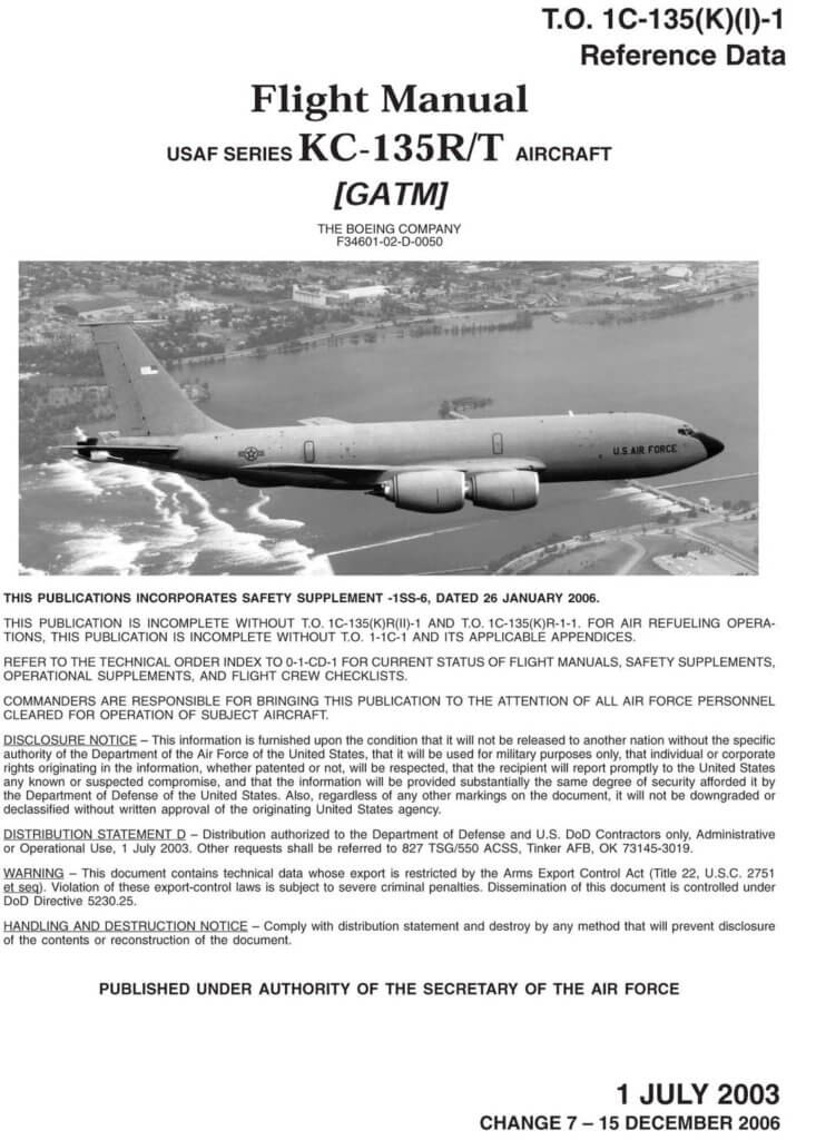BOEING KC-135 STRATOTANKER - Flight Manuals
