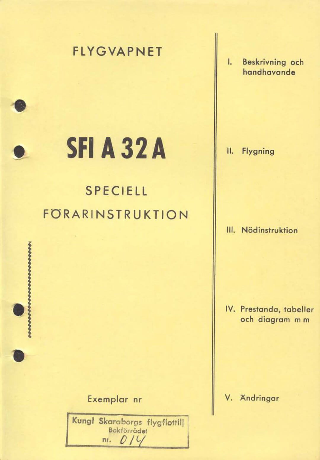 SAAB 32 LANSEN - Flight Manuals