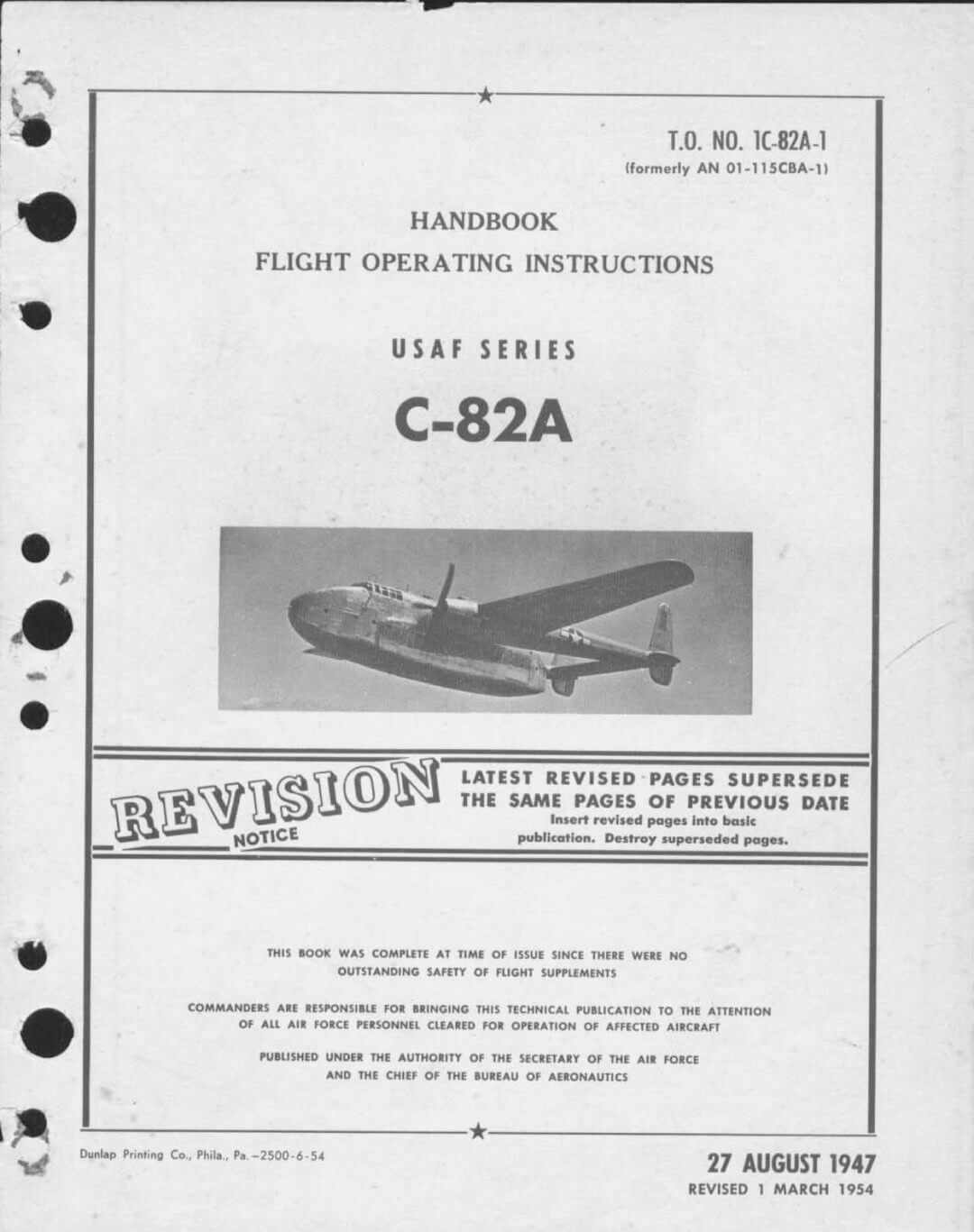 FAIRCHILD C-82 PACKET - Flight Manuals