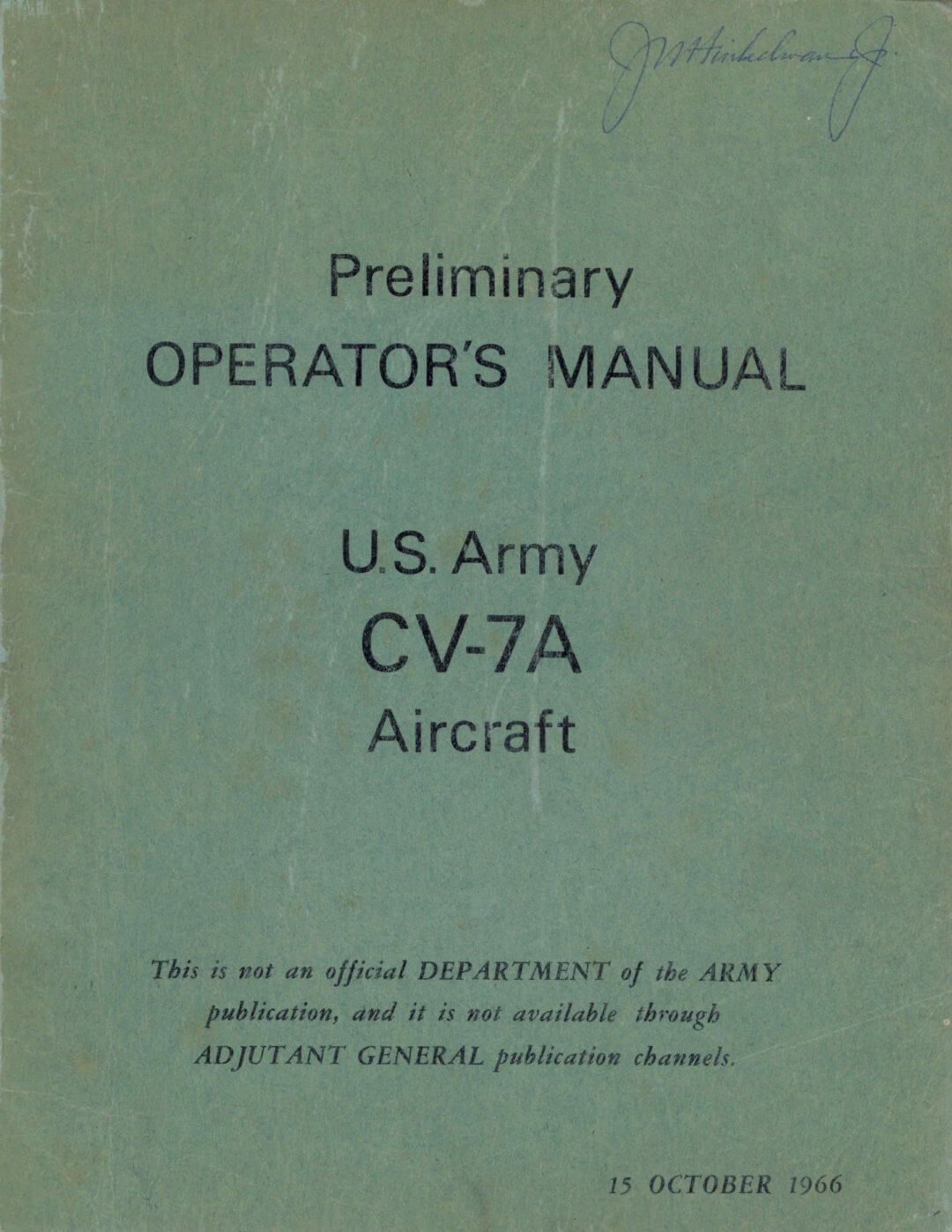 De HAVILLAND CANADA DHC-5 BUFFALO (CV-7 C-8) - Flight Manuals