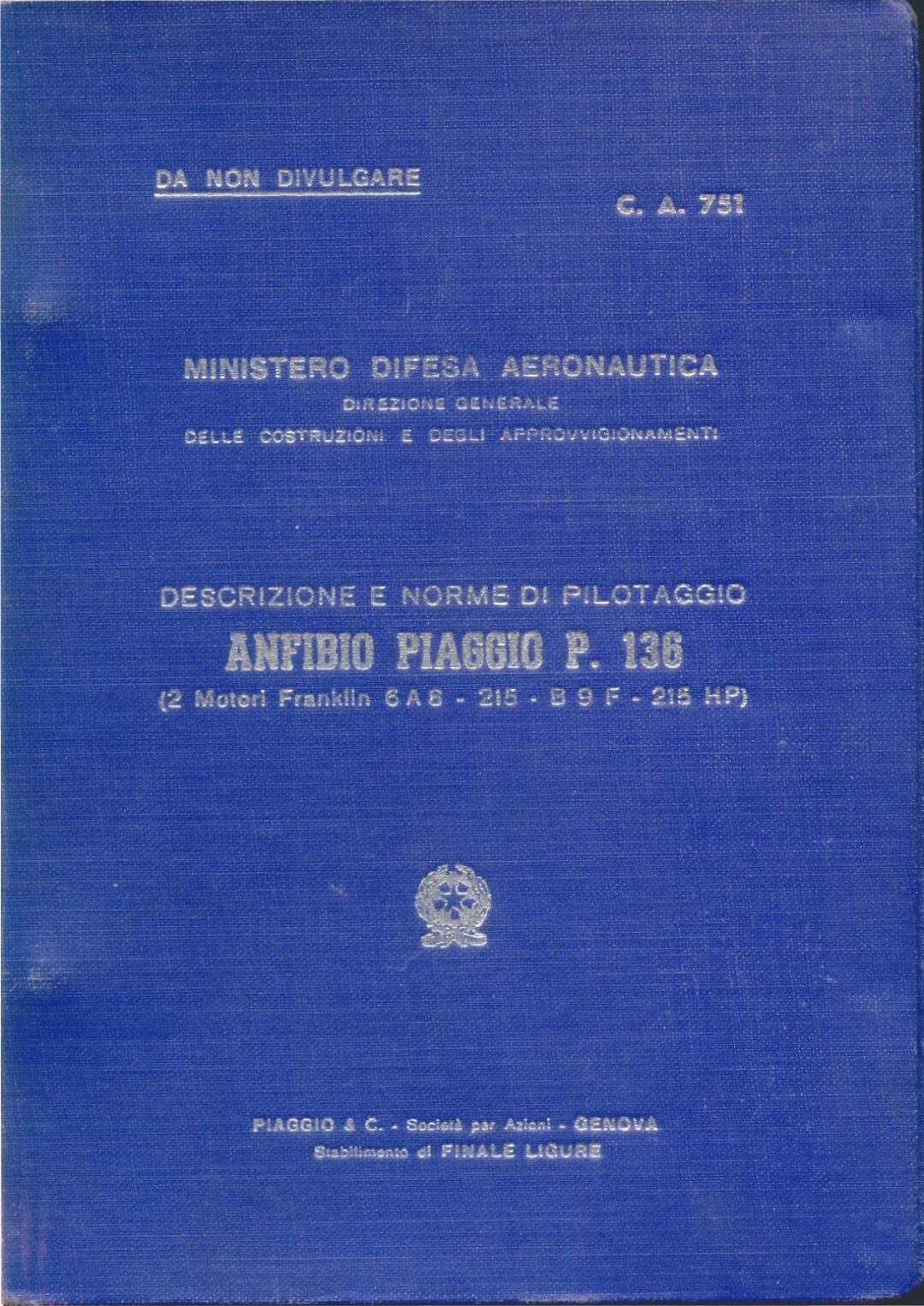 PIAGGIO P136 - Flight Manuals