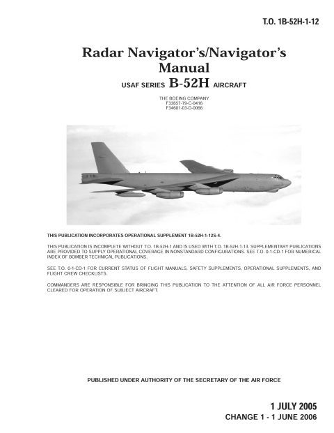 BOEING B-52 STRATOFORTRESS - Flight Manuals