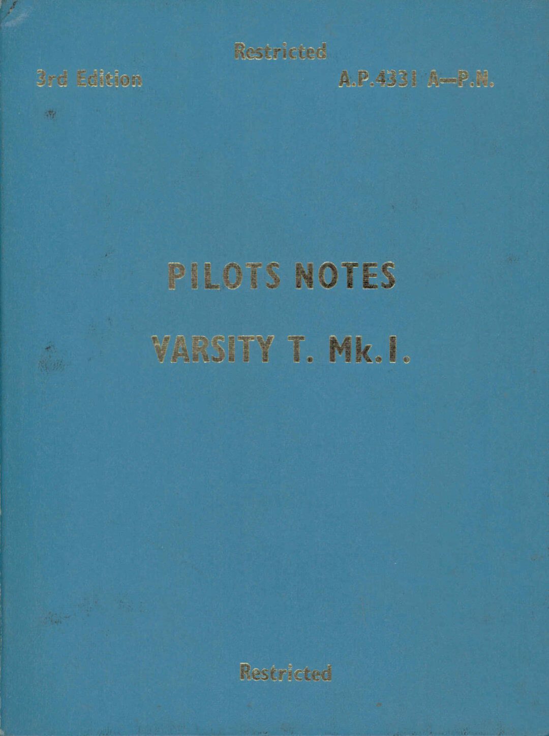 VICKERS VARSITY - Flight Manuals