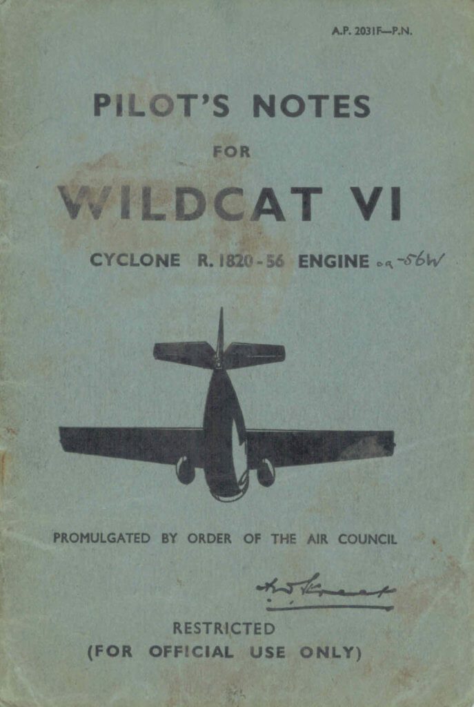 GRUMMAN F4F WILDCAT - Flight Manuals