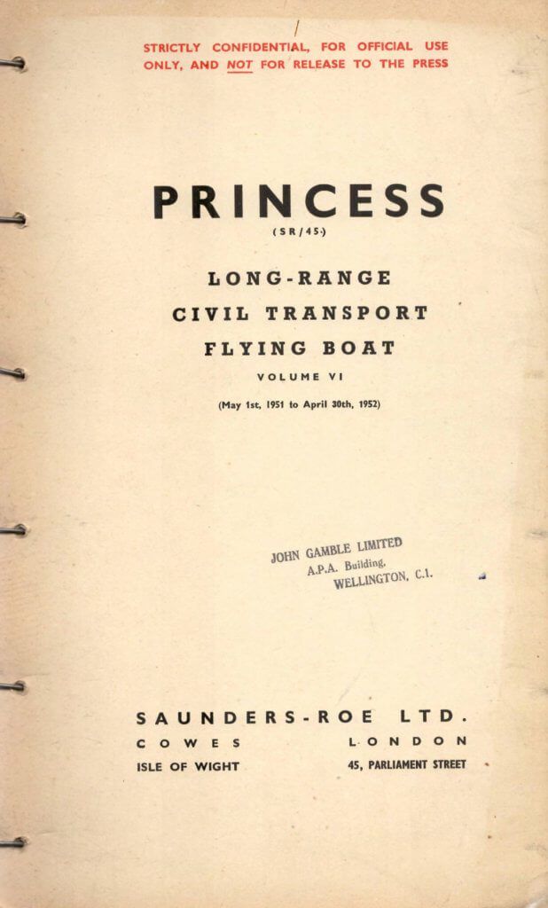 SARO SR/45 PRINCESS - Flight Manuals