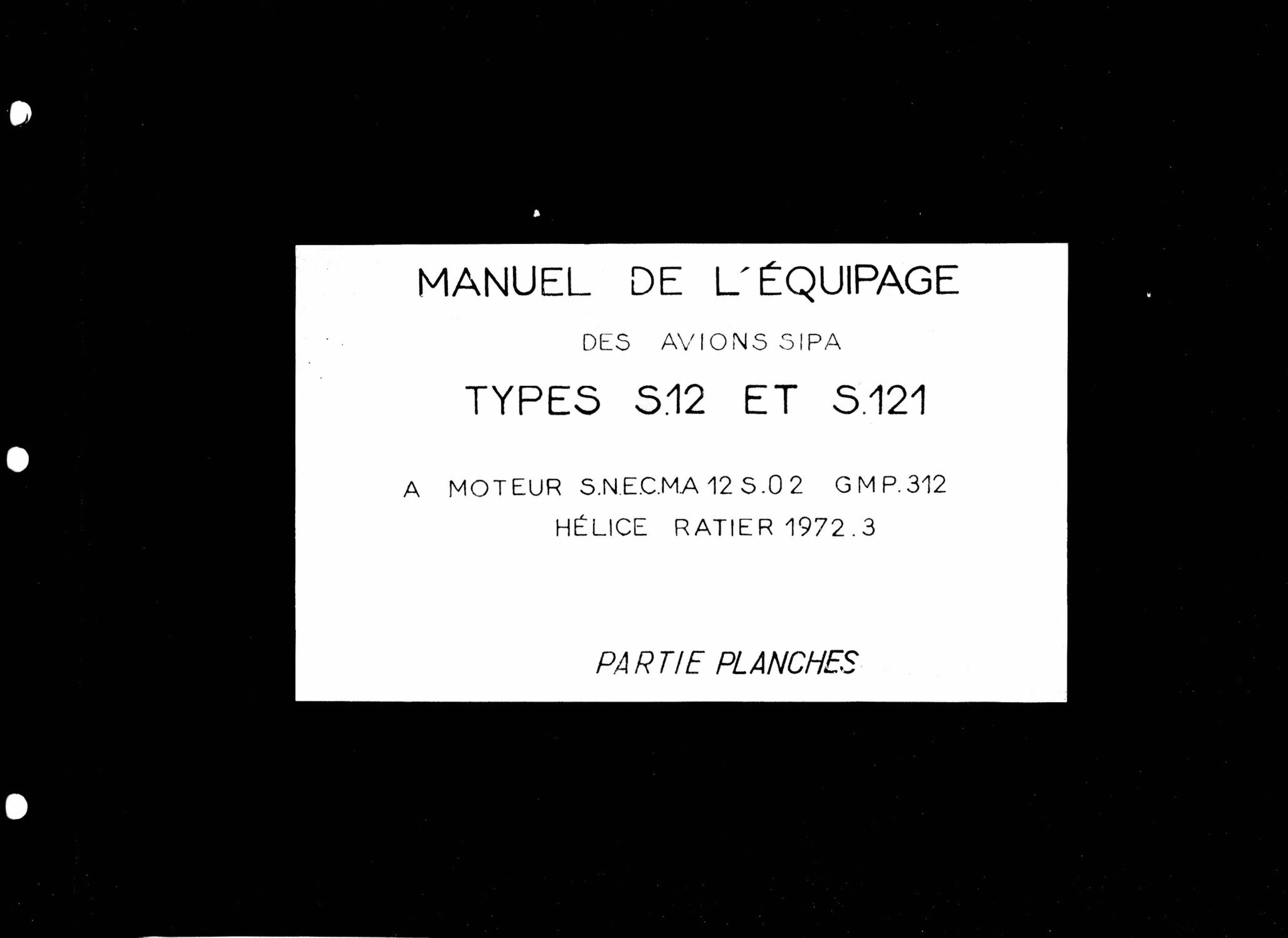 SIPA S.12 & S.121 - Flight Manuals