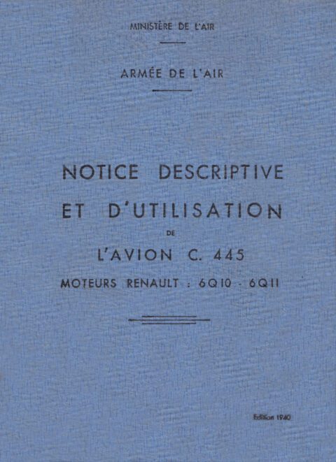 CAUDRON C445 GOELAND - Flight Manuals
